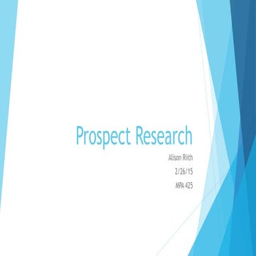 Prospect research presentation | PPT