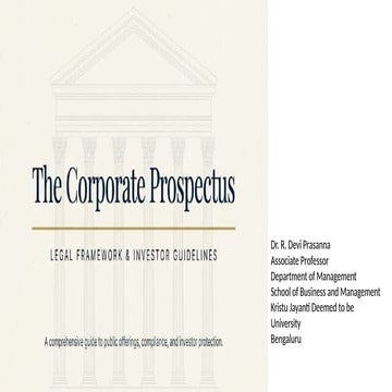 " Corporate Prospectus Meaning and Key Components” | PPTX