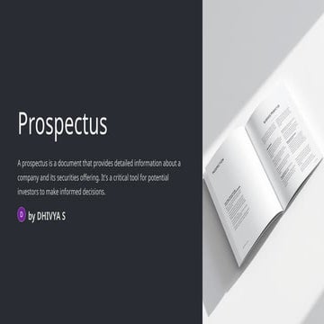 Prospectus Of the company and its important | PPTX