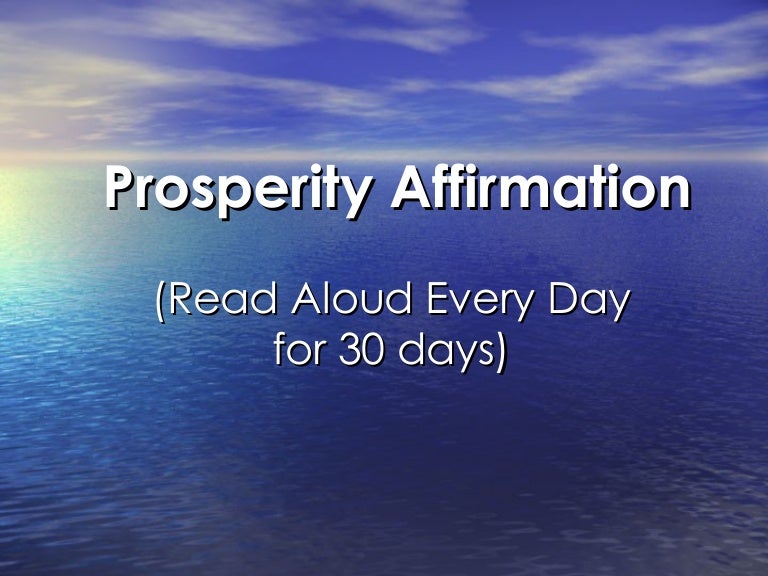 The Secret Law Of Attraction Prosperity Affirmation