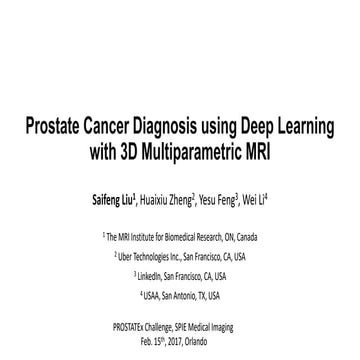 Prostate Cancer Diagnosis using Deep Learning with 3D Multiparametric ...