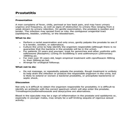 Prostatitis | DOC