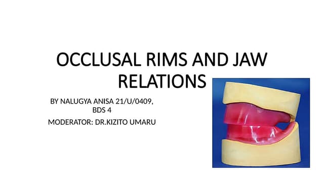 Jaw relation in complete dentures | PPT