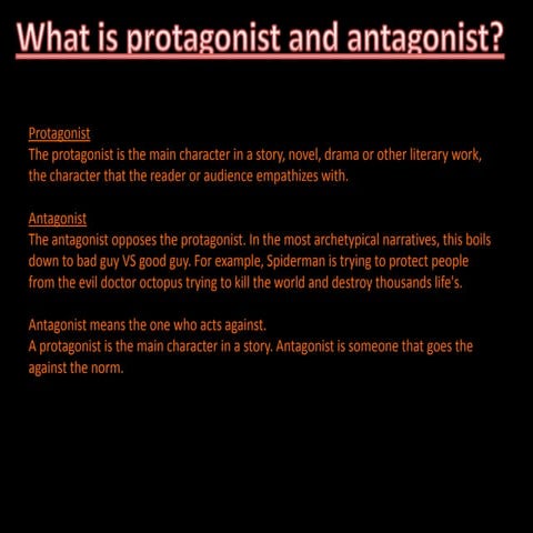 Protagonist and antagonist | PPTX | Fiction | Books and Literature