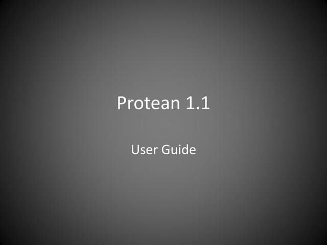 Protean User Guide Ppt