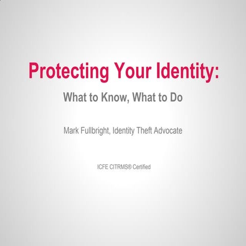Protect Your Identity | PDF