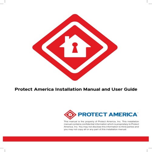 Protect America Home Security Systems Installation Manual and User ...