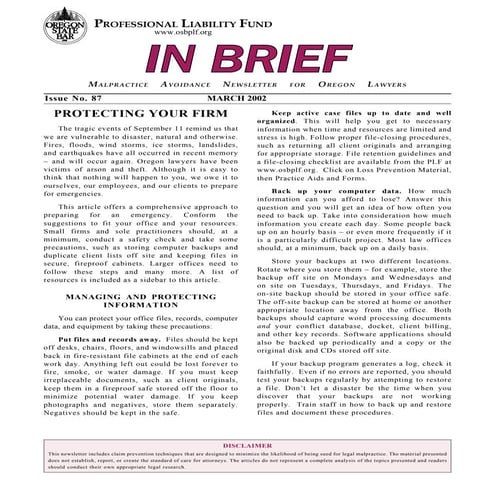 Protecting Your Firm | PDF