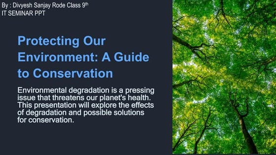 Water Conservation ppt presentation | PPT