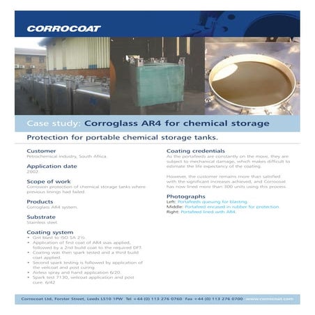 Protection for portable chemical storage tanks. | PDF