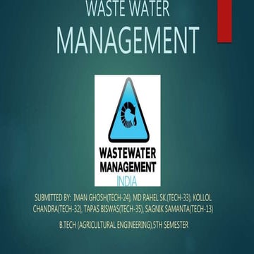 Waste water management | PPTX