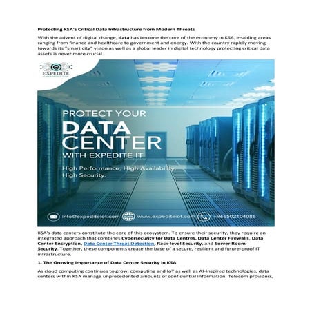 Protecting KSA's Critical Data Infrastructure from Modern Threats | PDF