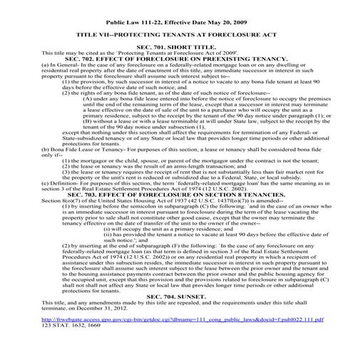 Protecting tenants at_foreclosure_act_of_2009 | PDF