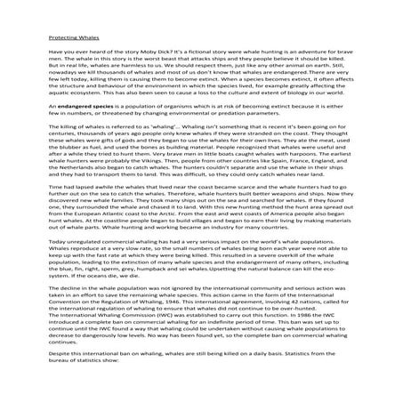 Protecting whales | PDF