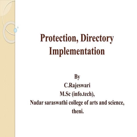 Protection, directory implementation | PPTX