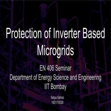 Protection Of Inverter Based Microgrids Ppt
