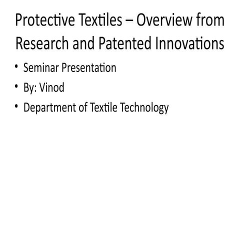 Safety and protective technical textiles | PPTX