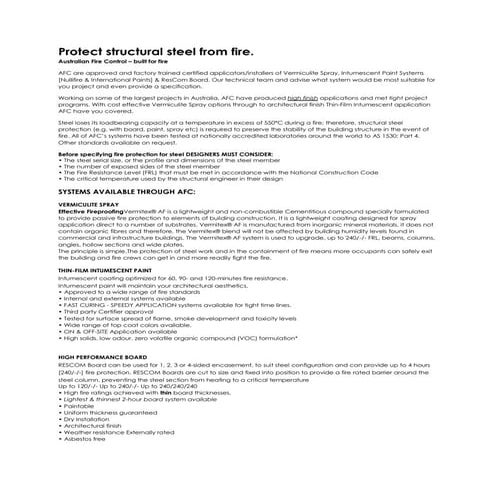 Protect structural steel from fire - Australian Fire Control | PDF