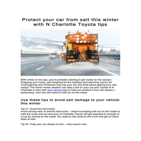 Protect your car from salt with these tips | PDF