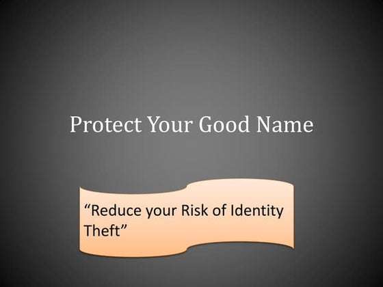 Protect your good name powerpoint | PPTX