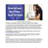 The Best And Easiest Ways To Protect Yourself From Hackers | PDF