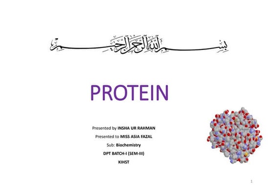 Biochemistry Lecture Notes Proteins Ppt
