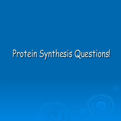 Protein Synthesis Practice | PPT