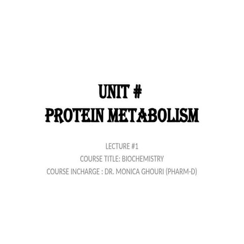 Generic bsn Synthesis of protein biochemistry | PPTX