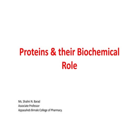 Protein & Biochemical Role part 2 | PDF