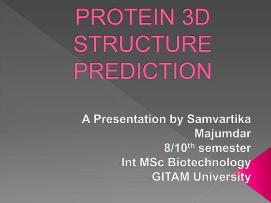 Methods For Protein Structure Prediction Ppt