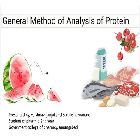 General method use for analysis of protein | PPTX