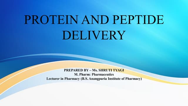Proteins and peptide drug delivery system | PDF
