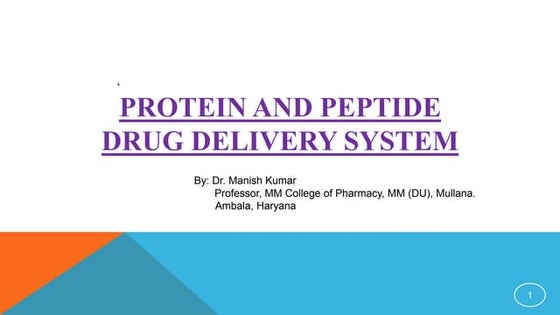 Protein And Peptide Drug Delivery System | PPT