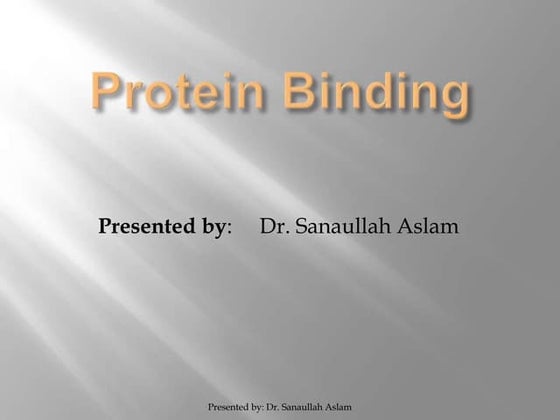 Protein binding of drug.ppt | Blood Disorders | Diseases and Conditions