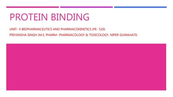 Protein binding of drugs | PPTX