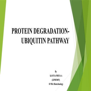PROTEIN DEGRADATION via ubiquitous pathaway | PPTX