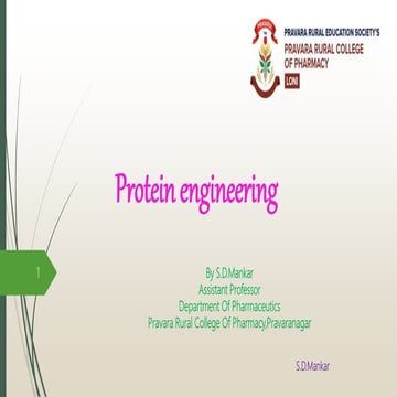 Protein engineering-Protein Engineering - definition, application, scope methods uses as per PCI ...