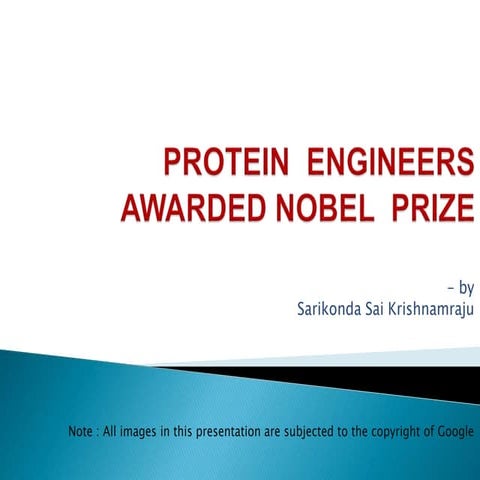 Protein engineers awarded nobel prize | PPTX | Genetics | Science