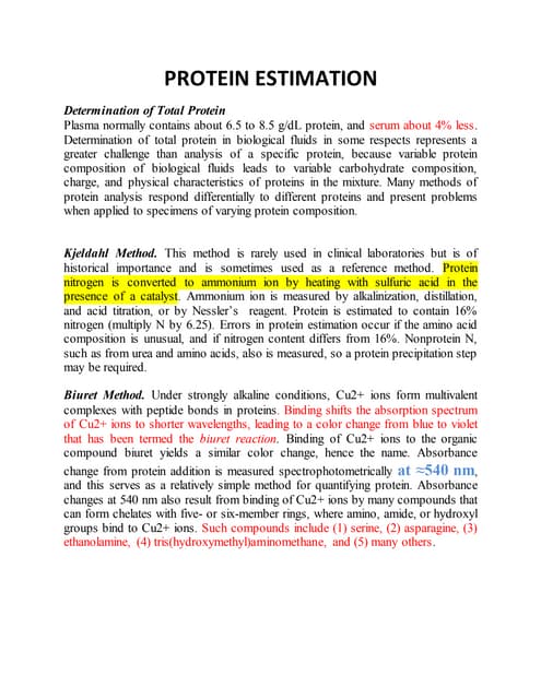 Estimation of serum total Proteins & Albumin .pptx | Blood Disorders | Diseases and Conditions