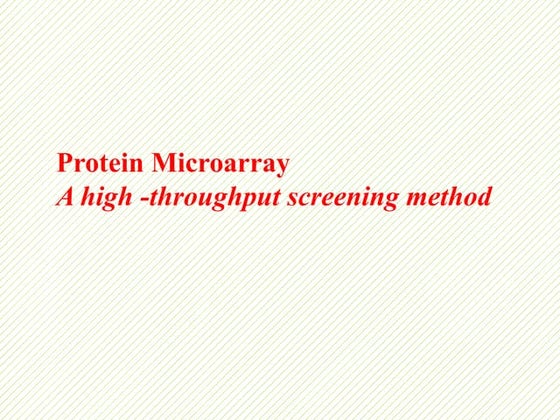 Protein micro array | PPTX