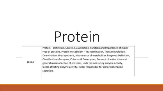 Proteins | PPTX | Biological Sciences | Science