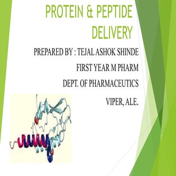 PROTEIN & PEPTIDE DELIVERY SYSTEM FORMULATION | PPTX