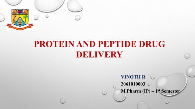 Proteins and peptide drug delivery system | PDF