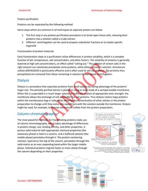 Techniques for protein purification | PPT
