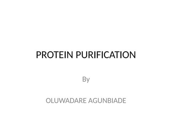 Methods of enzyme isolation and purification | PPTX