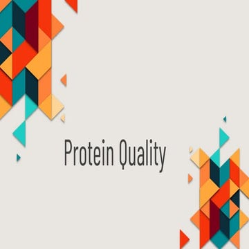 quality of protein , Net Protein utilisation | PPTX