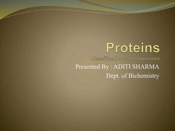 Proteins | PPTX | Biological Sciences | Science