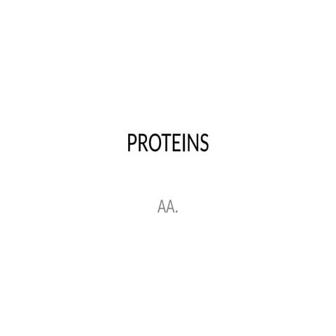 Proteins: Biochemistry | PPTX