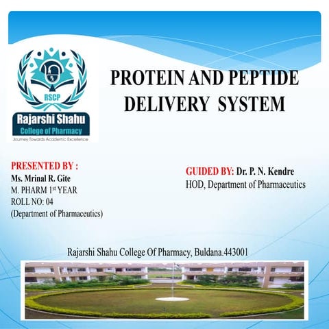 formulation and evaluation of delivery system of protein and peptide.pptx