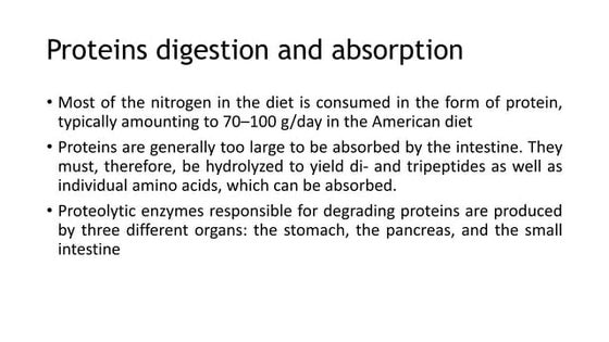 Digestion and absorption of proteins | PPSX | Digestive Disorders ...